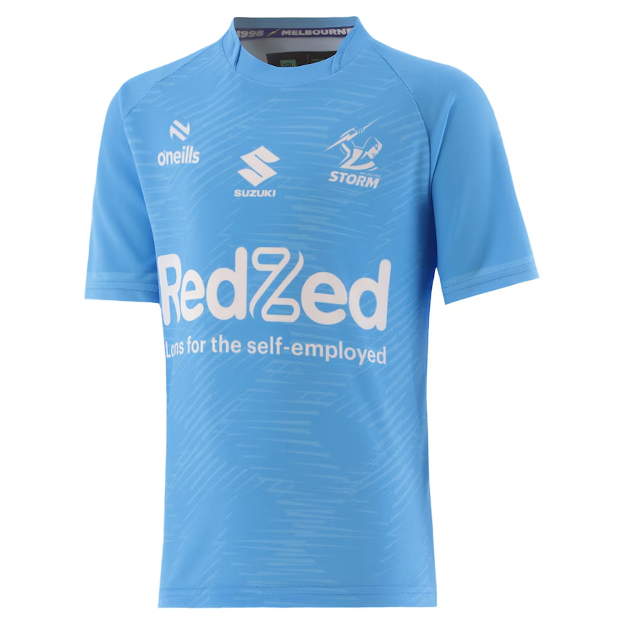 Kid's NRL Melbourne Storm 2025 Blue Training Jersey - RUGBY M-STORE