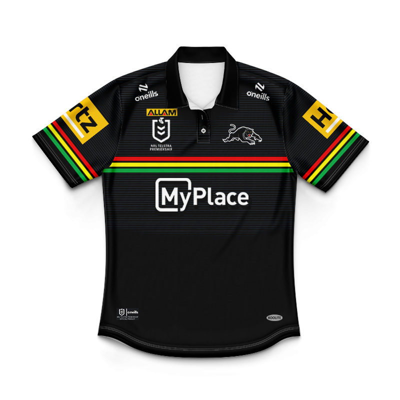 Kid's NRL Penrith Panthers 2025 Home Polo Shirt - RUGBY M-STORE